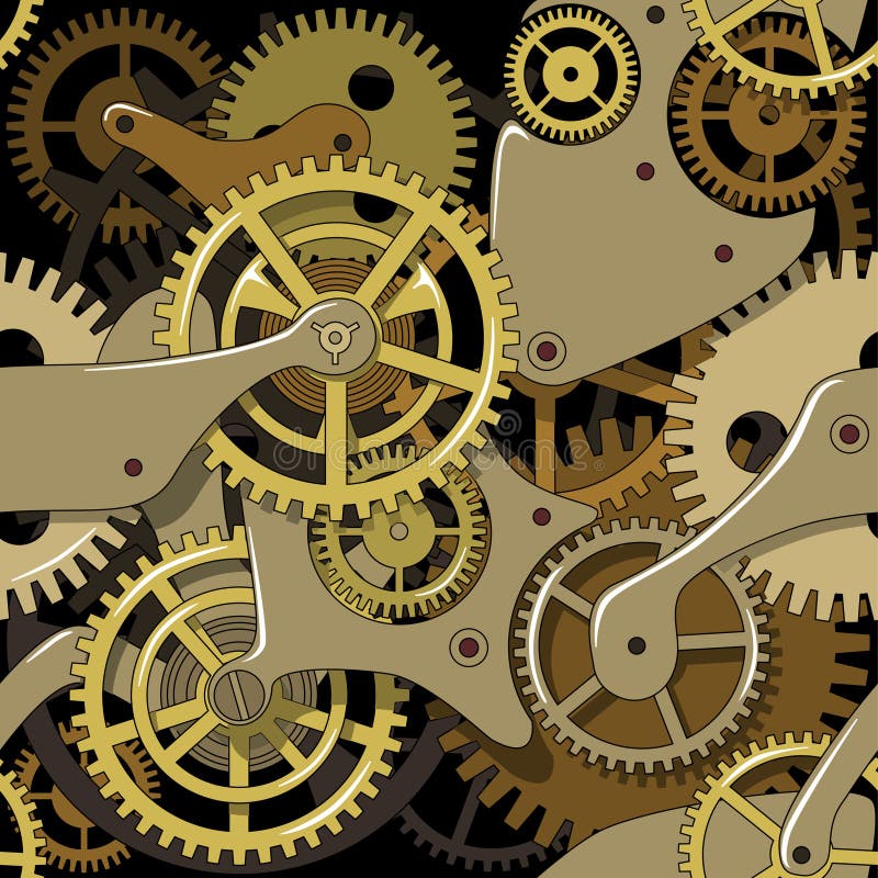 Gears Texture in the Style of Steam Punk Stock Vector - Illustration of ...