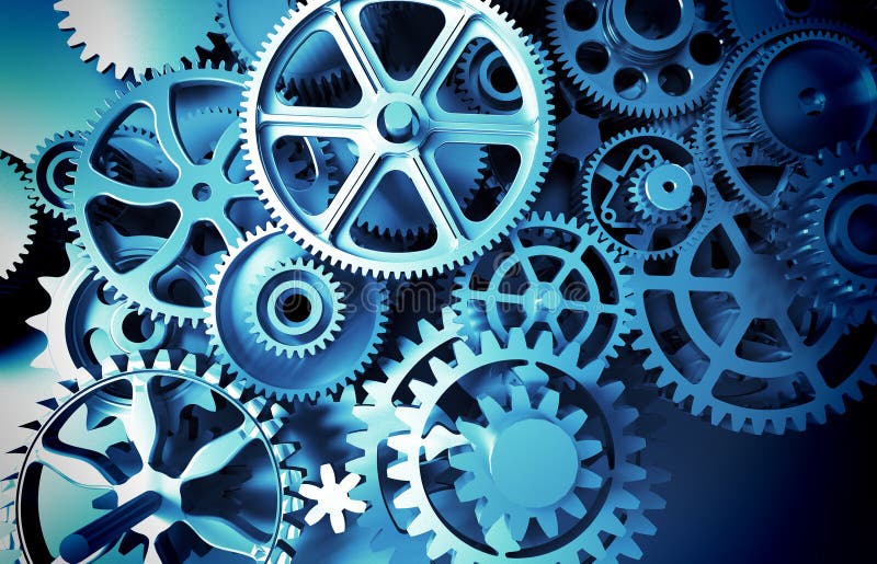 Interlocking Industrial Metal Gears Toothed Wheel Stock Illustration ...