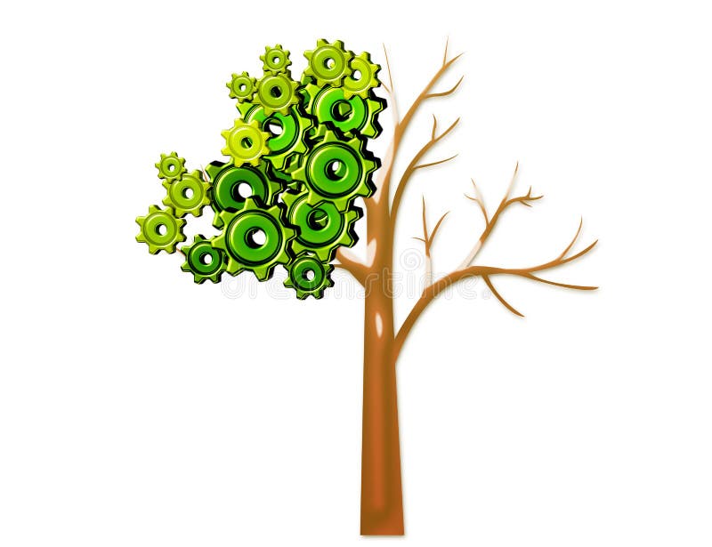 Gears tree stock vector. Illustration of consultants - 26838498