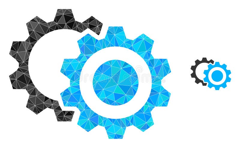Gears Triangle Lowpoly Flat Icon Stock Vector - Illustration of ...