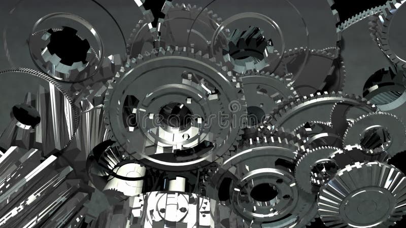 Gears Turning (3D Animation) Stock Video - Video of loopready, motion ...