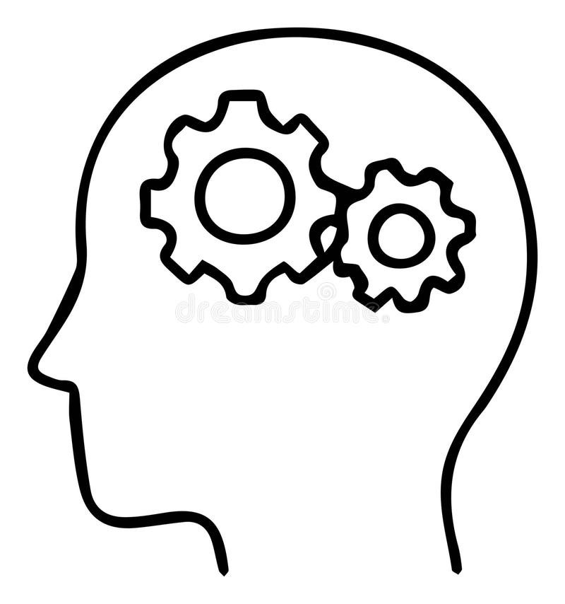 Gears Turning Inside Head Depicting Thinking Process and Mental Acumen ...