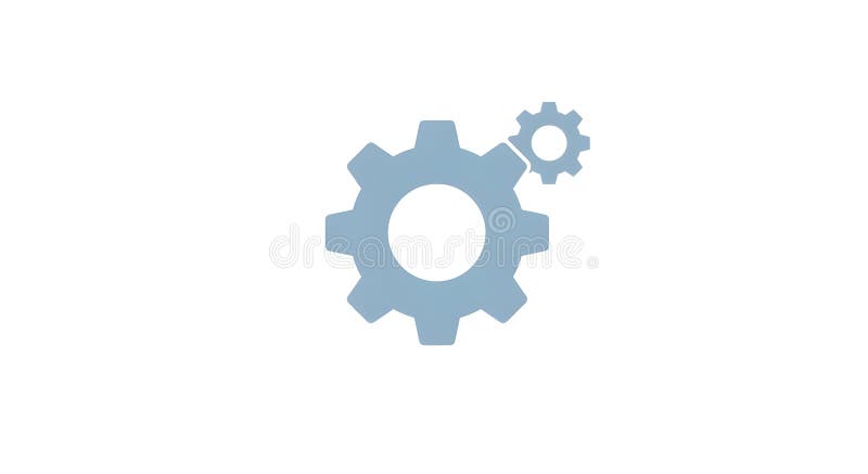 Gears Turning Light Blue on White Background for Mechanism Concept ...