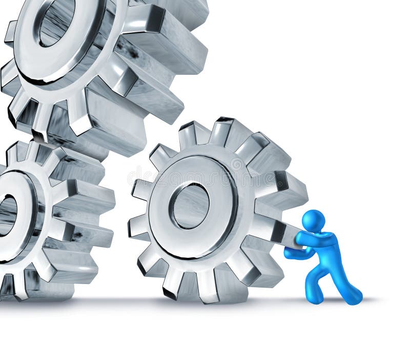 Gears turning teamwork stock illustration. Illustration of power - 14070210