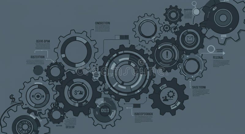 Gears of Varying Sizes and Interlocking Teeth are Arranged in a Complex ...