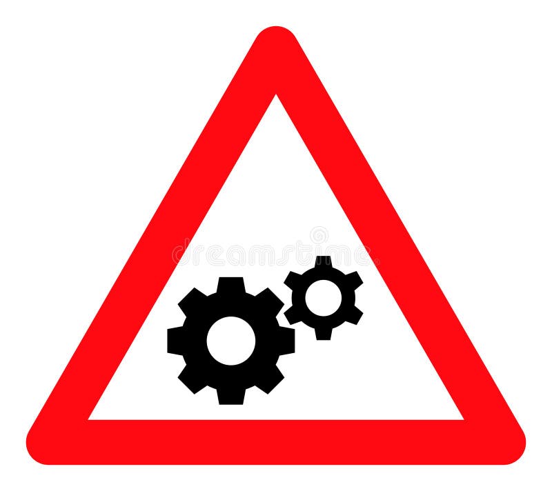 Gears Warning - Vector Icon Illustration Stock Vector - Illustration of ...