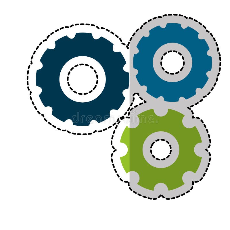Sticker Gears - Outline Vector Icon Stock Vector - Illustration of ...