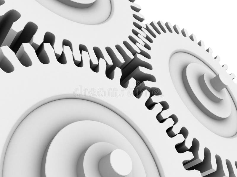 Gears white stock illustrationer. Illustration av stänga - 2272072