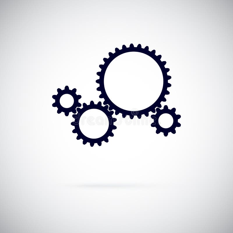 Gears on a White Background. Working Gear Stock Vector - Illustration ...