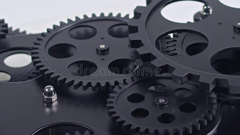Gears Working Perfectly in Teamwork and Responsibility Stock Footage ...