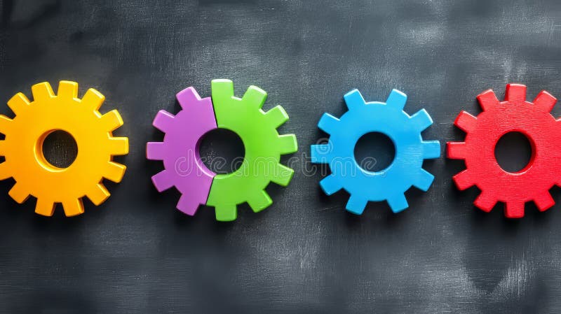 Gears Working Together Showcase a Complex System Mechanism Stock Image ...