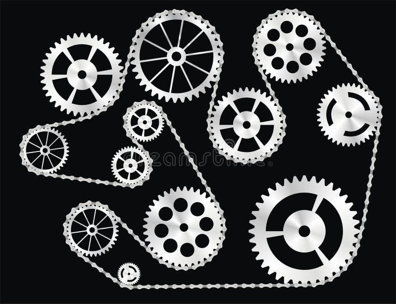 Gears Wrapped by a Chain stock vector. Illustration of turn - 13384366