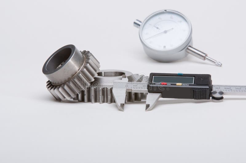 Gearset and Gears with Measuring Tools. Stock Photo - Image of ...