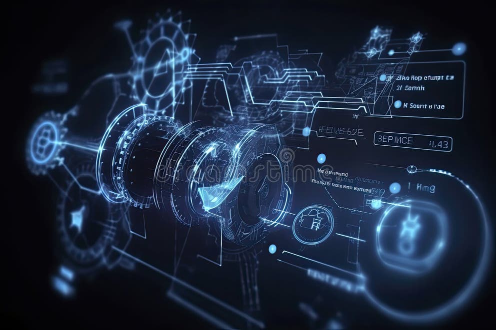 Gearshift Engineering Mechanism Design Concept with a Computer Code Blueprint Stock Illustration ...