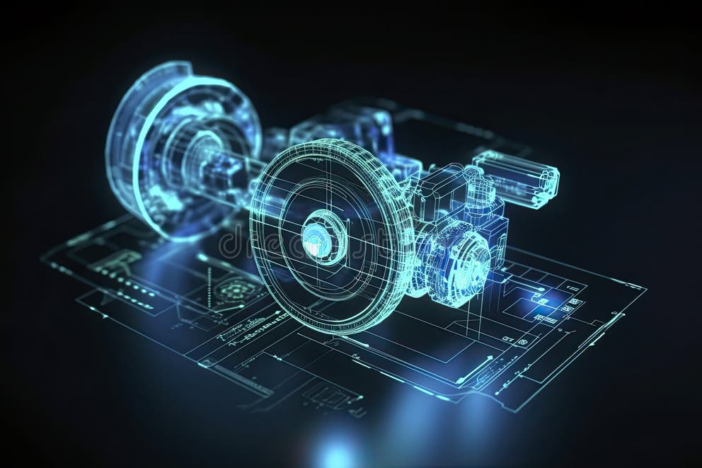 Gearshift Engineering Mechanism Design Concept with a Computer Code Blueprint Stock Illustration ...
