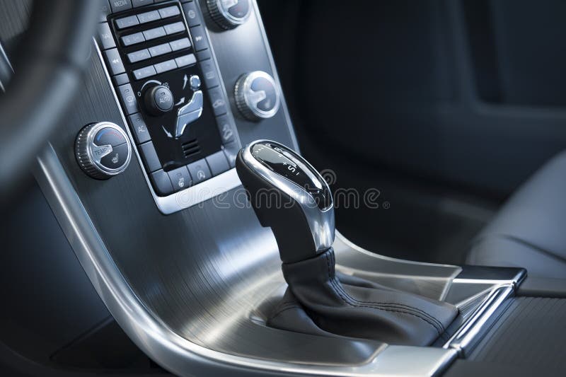 Gearshift in a modern car stock photo. Image of design - 67830780