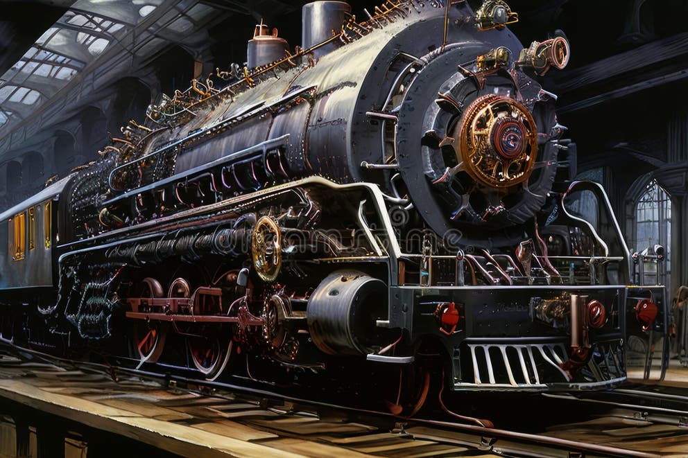 Geartrain a Massive Mechanical Train with Interlocking Gears and Stock ...