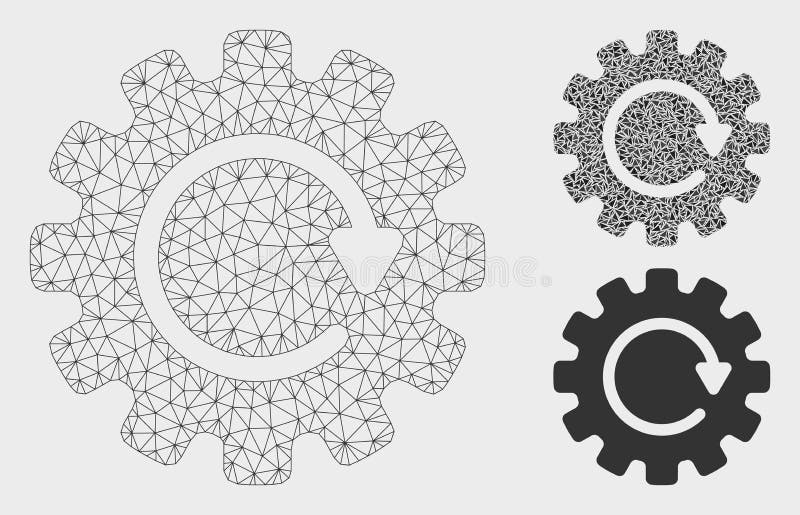 Gearwheel Rotation Vector Mesh 2D Model and Triangle Mosaic Icon Stock ...