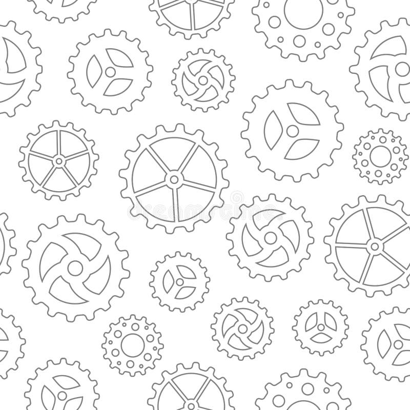 Seamless pattern of gears stock vector. Illustration of clock - 27203031