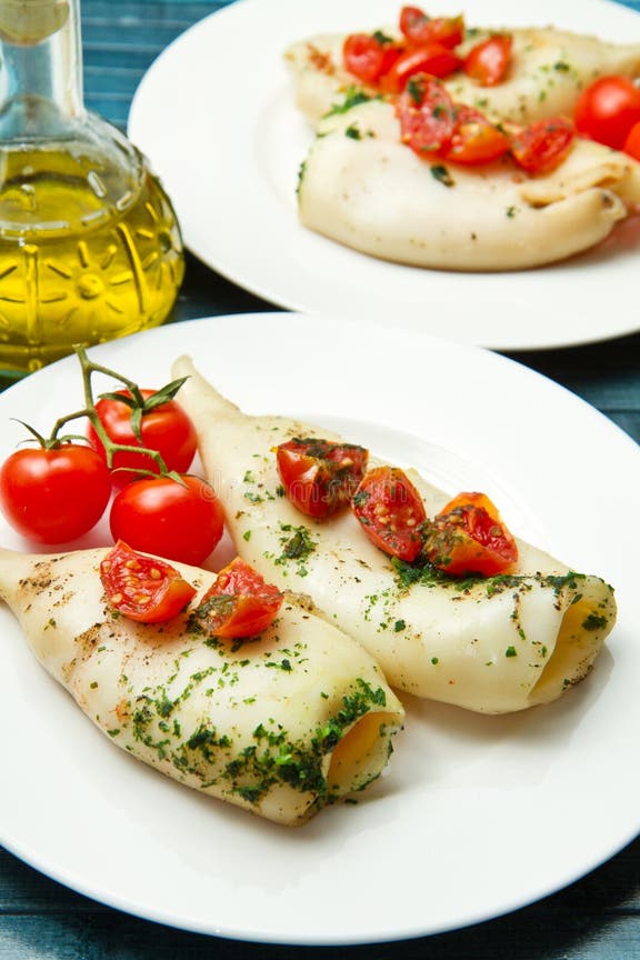 Gebakken inktvis stock afbeelding. Image of vissen, gekookt - 21190065