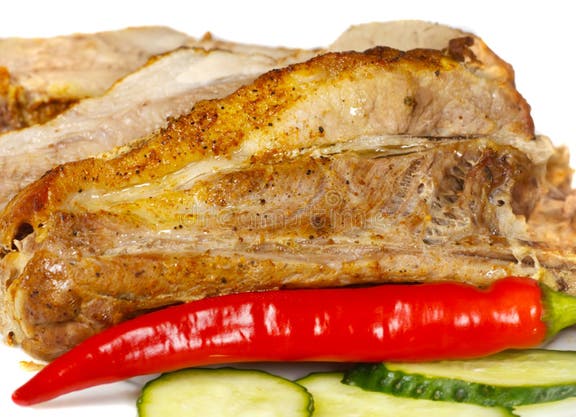 Gebakken vlees stock afbeelding. Image of sappig, vers - 27848819