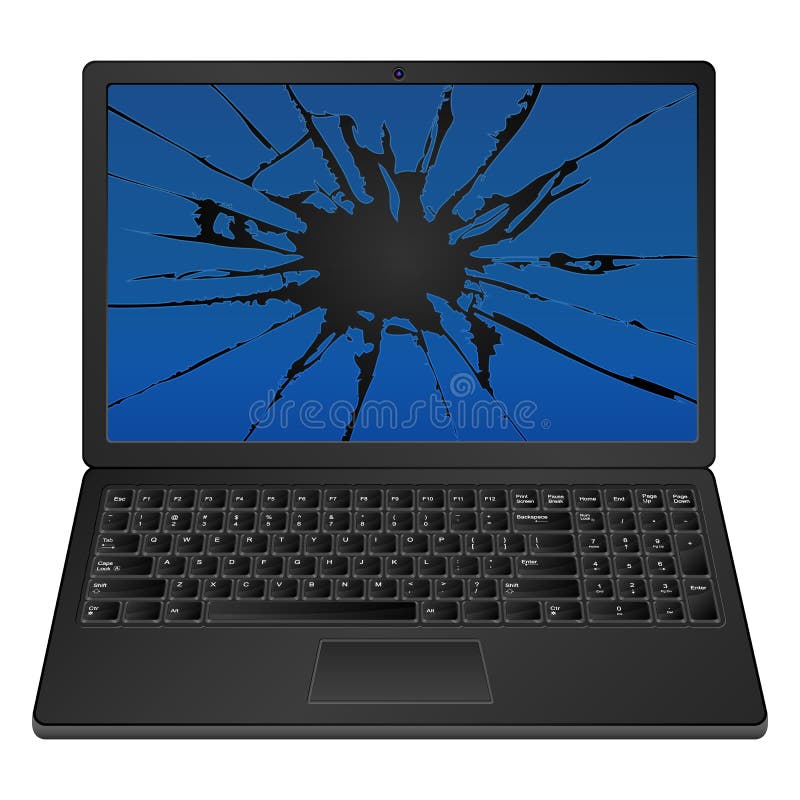 Gebroken Laptop Van De Moeilijke Situatie Reparatie Computer in Stukken ...