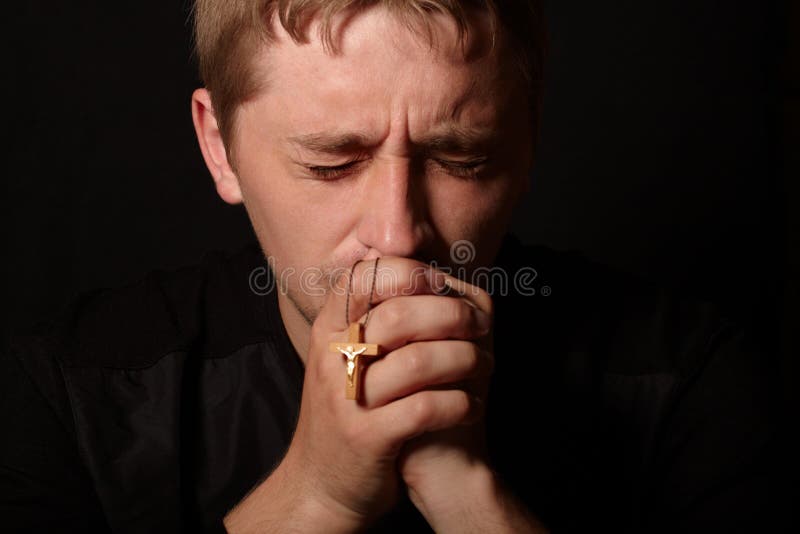 Gebed stock foto. Image of pijn, vroom, kerk, geest, kijk - 13967238