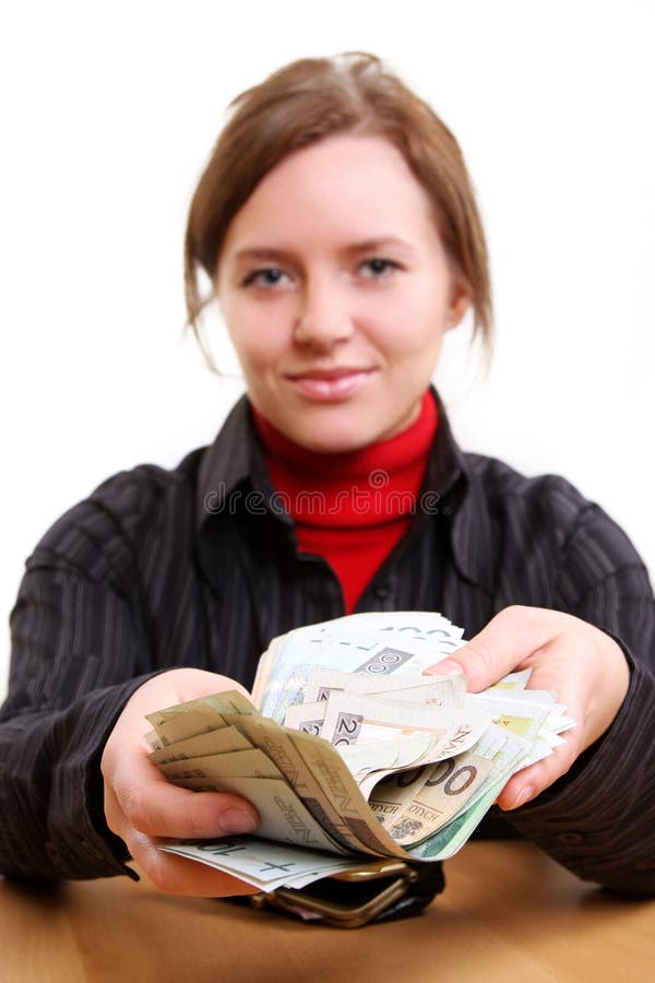 Geben des Geldes stockfoto. Bild von hand, zahltag, dividende - 5124696