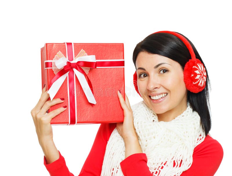 Geben eines Geschenks stockbild. Bild von gold, frau - 21725243