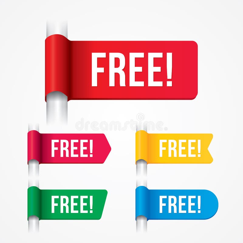 Freies Tag, Freies Zeichen, Freies Etikett Vektor Abbildung ...
