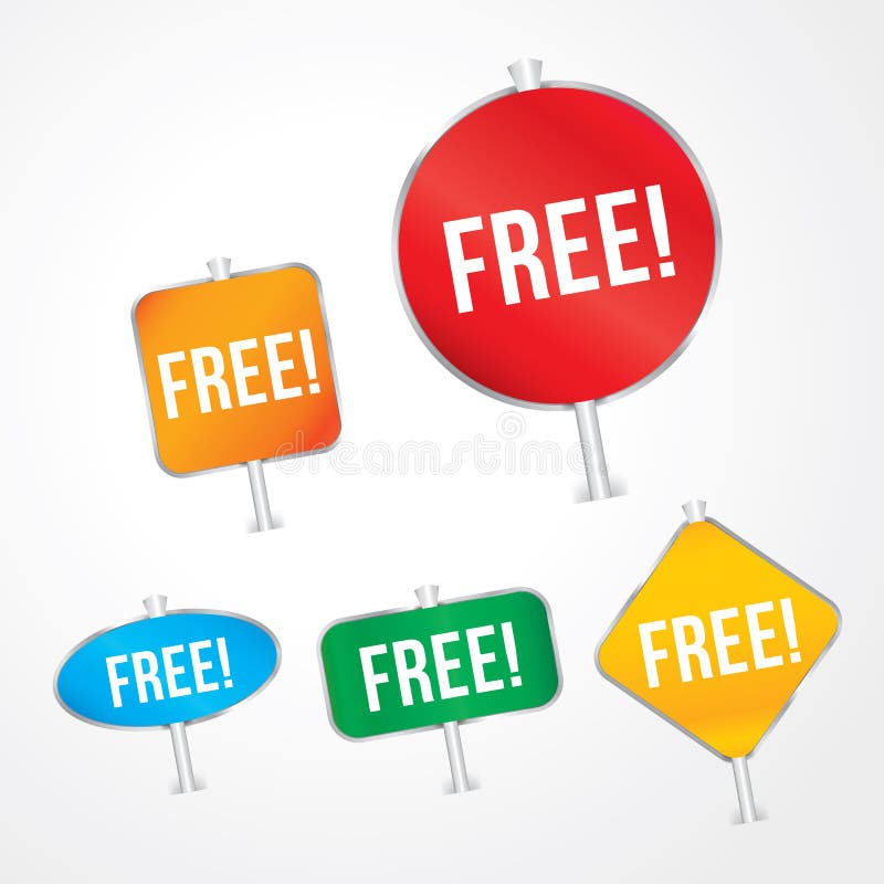 Freies Tag, Freies Zeichen, Freies Etikett Vektor Abbildung ...