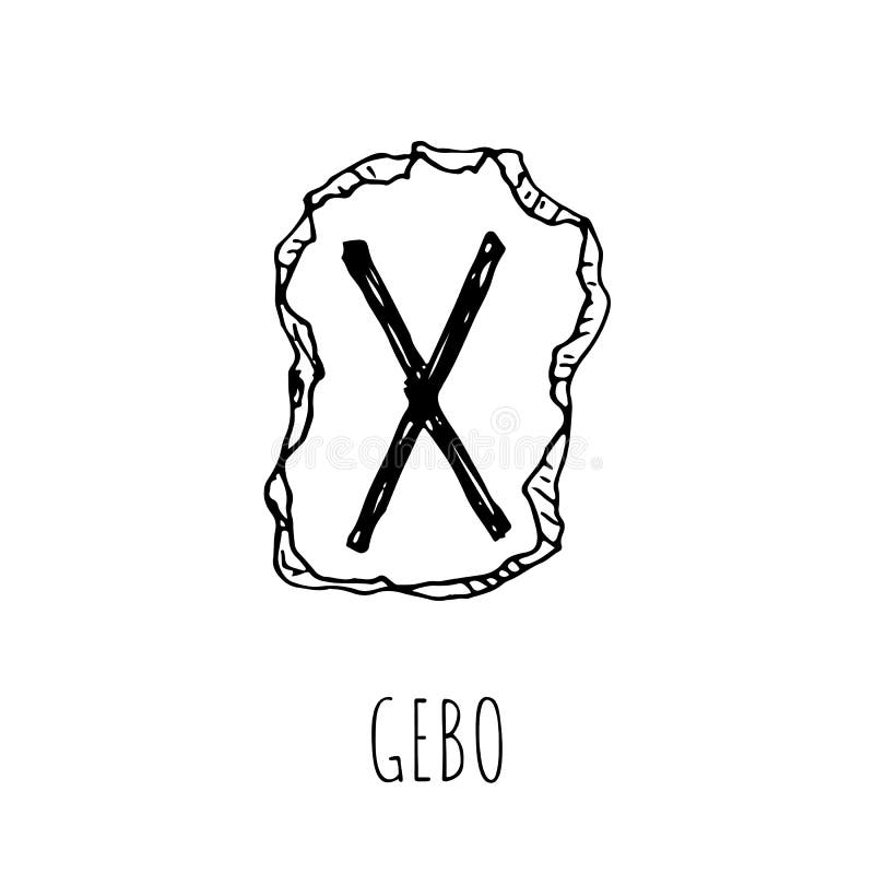 Gebo Viking Rune Symbol for Web and Mobile Design Isolated on a White ...