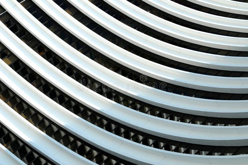 Gebogen Lijnen in Een Gebouw Stock Afbeelding - Image of ontwerp ...