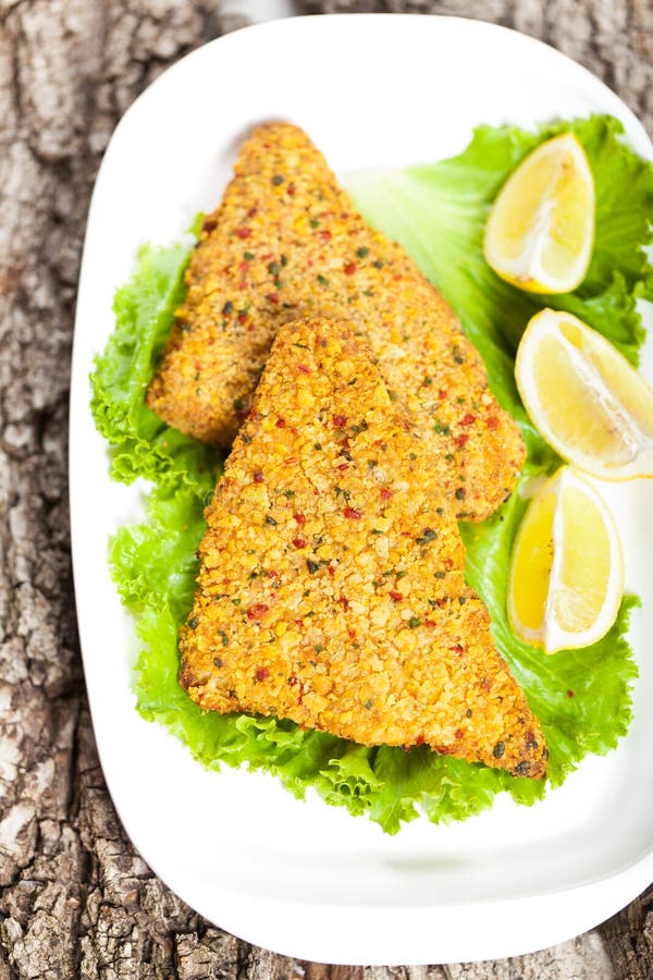 Gebakken Gepaneerde Tilapia Vis Stock Foto - Image of vers, kruimels ...