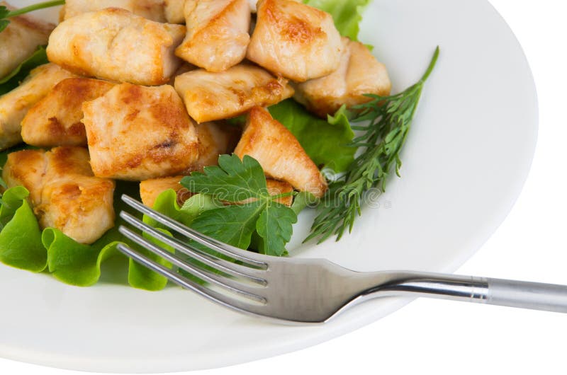 Gebraden Stukken Van Kippenvlees Stock Afbeelding - Image of vlees ...