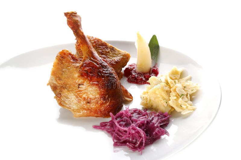 Gebratene Ente stockfoto. Bild von kochen, platte, braten - 7191406