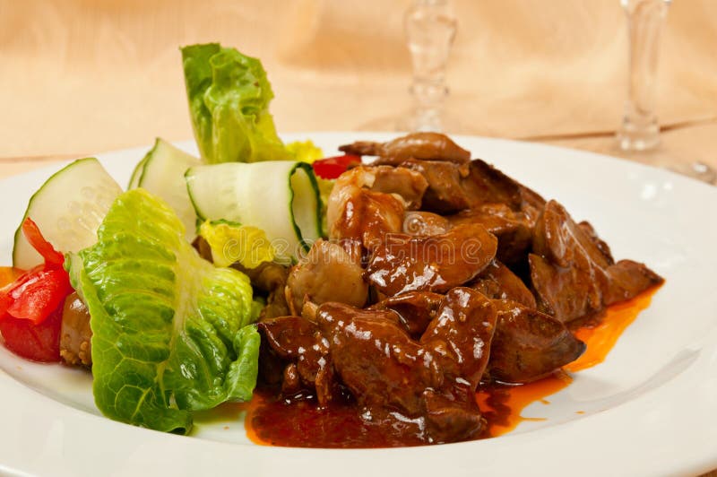Gebratene Leber stockfoto. Bild von gegrillt, aperitif - 36448852