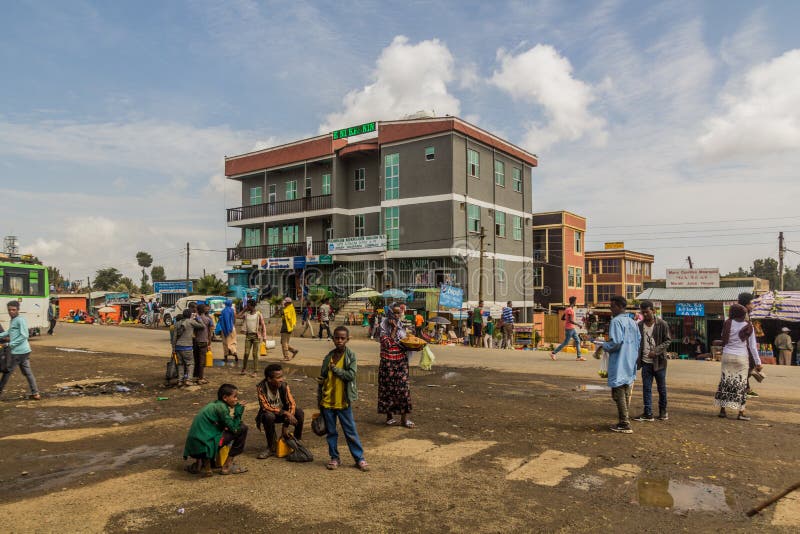 GEBRE GURACHA, ETHIOPIA - APRIL 3, 2019: View of Gebre Guracha Town ...