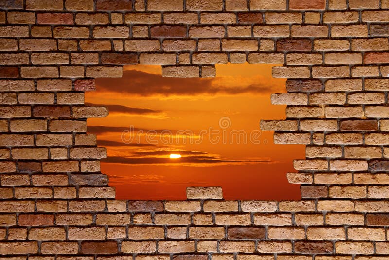 Gebroken bakstenen muur stock foto. Image of samenvouwen - 54036048