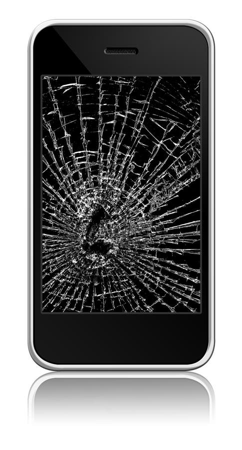 De Gebroken Telefoon Van De Cel Stock Illustratie - Illustration of ...