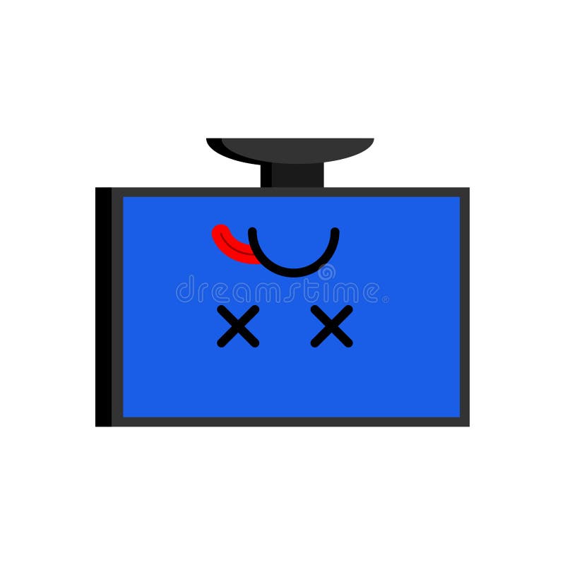 Gebroken Computer Dode PC Emoji Het Blauwe Scherm Van Dood Zieke Vector ...