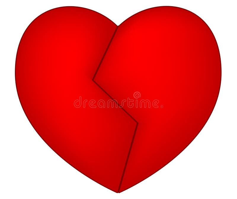 Gebroken rood hart stock afbeelding. Image of illustratie - 12265873