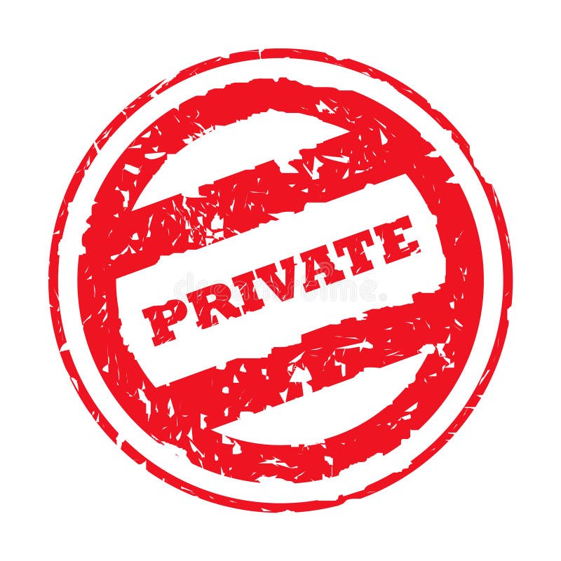 Privé-stempel. Privé-rond, Geïsoleerd Teken. Vector Illustratie ...