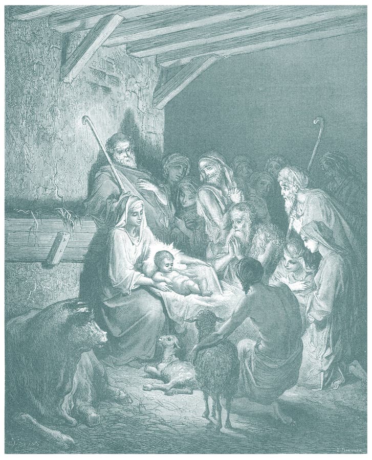 Geburt Christi Von Jesus Illustration Stock Abbildung - Illustration ...