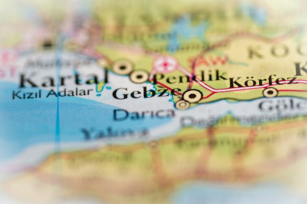 Gebze, Turkey Highlighted on a World Map Stock Photo - Image of guide ...