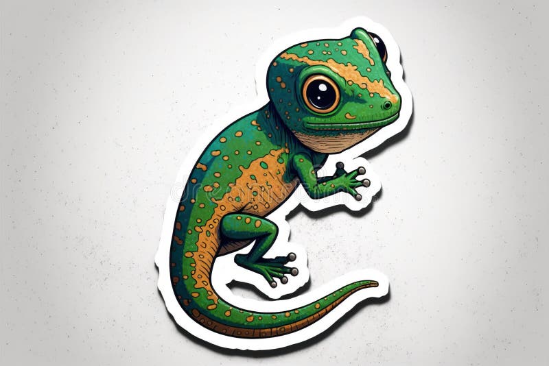 Gecko Sticker Stock Illustrations – 728 Gecko Sticker Stock ...