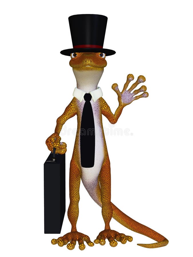 Gecko 3d the businessman stock illustration. Illustration of isolated ...