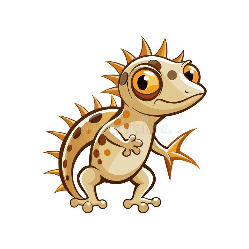 Gecko Enjoying Crafting stock illustration. Illustration of imagination ...