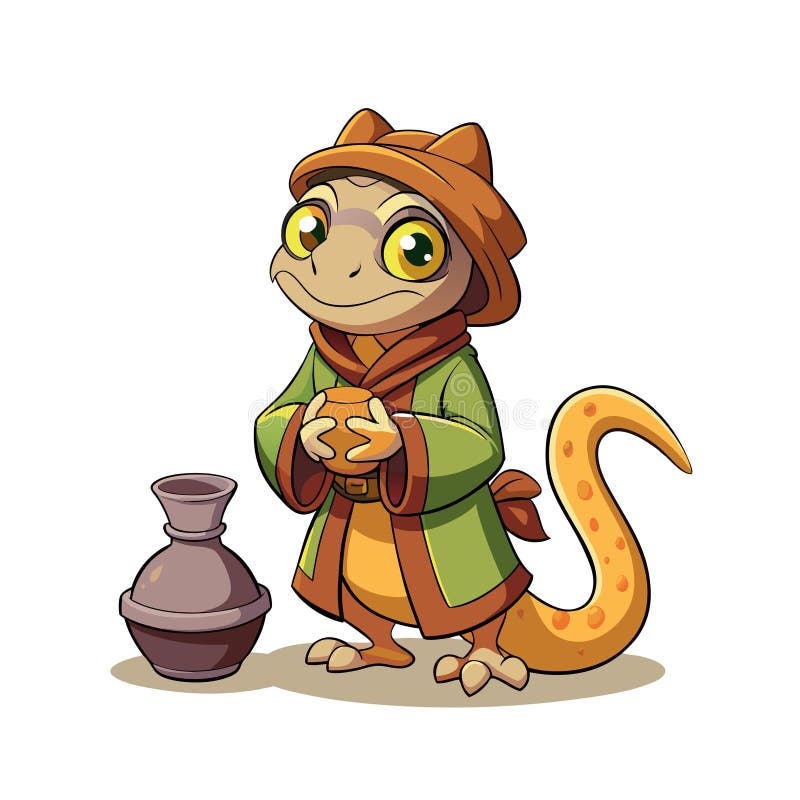 Gecko in Rested Pose Crafting Pottery Stock Photo - Illustration of ...