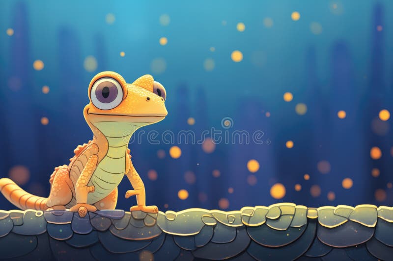 Gecko Staring Intensely at a Small Mealworm at Twilight Stock Photo ...